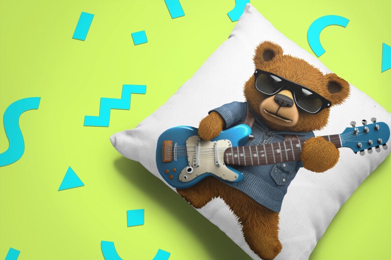 Cute Rockstar Guitar Teddy Bear PNG Clip Art-transparent Animal Clipart ...