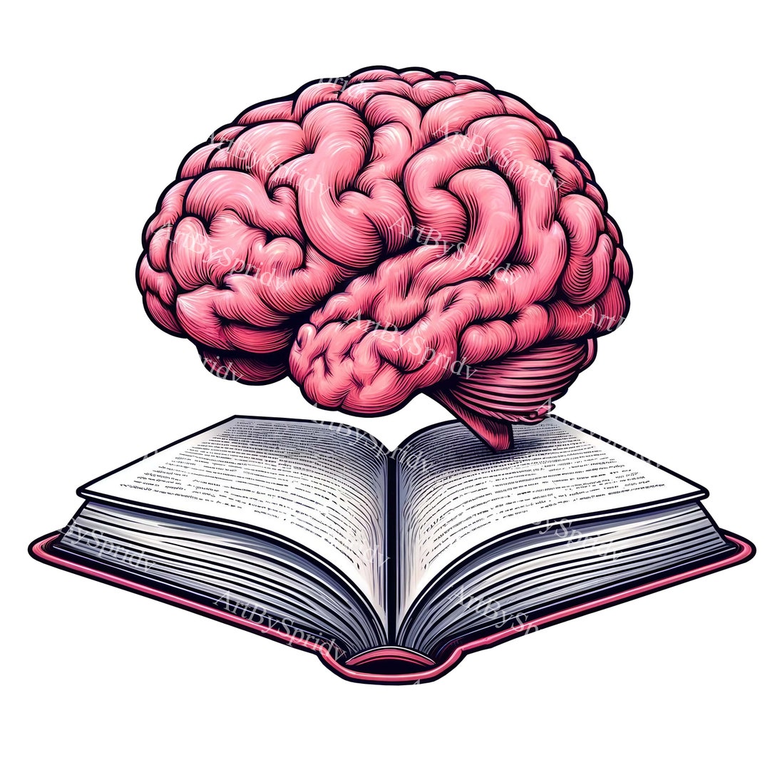 Human Brain With Open Book Illustration PNG Clipart | Digital Art ...