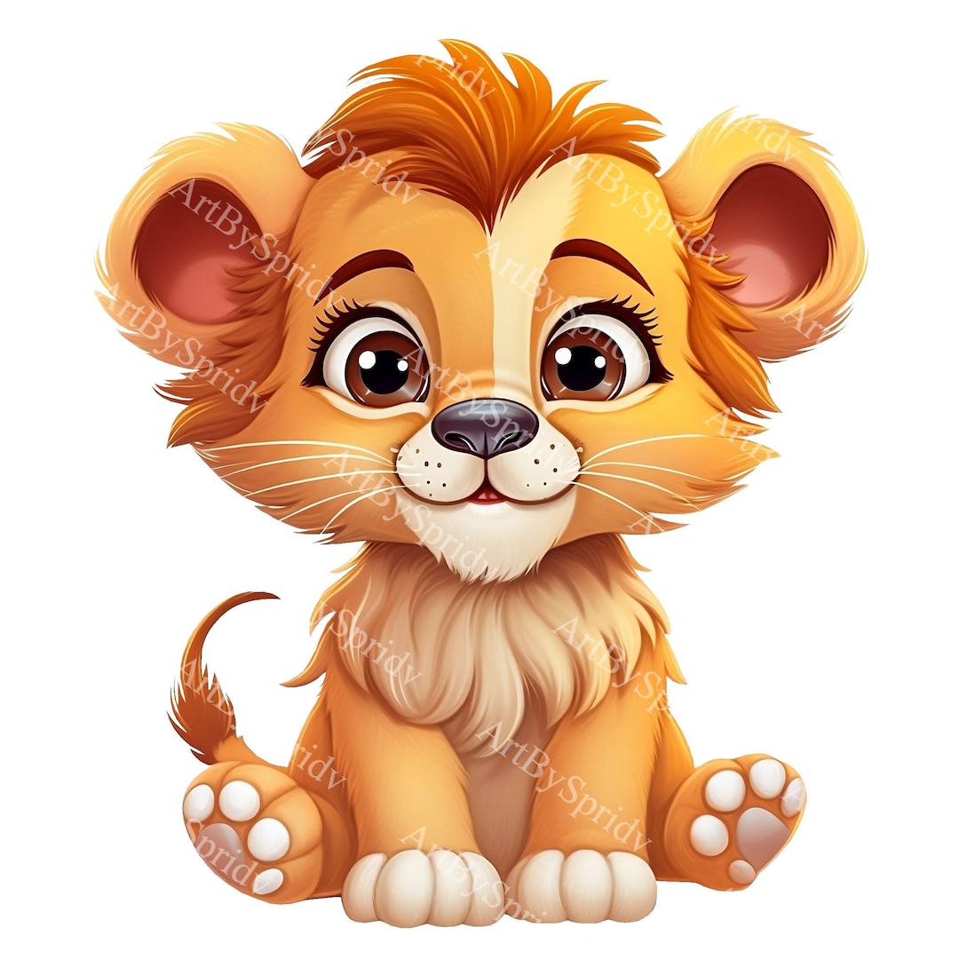 Cute Baby Lion Fluffy Mane PNG Clipart,transparent Animal Lover Print ...