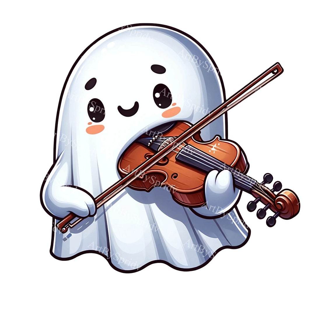 Cute Ghost Violinist Digital PNG Clipart - Perfect for Halloween ...