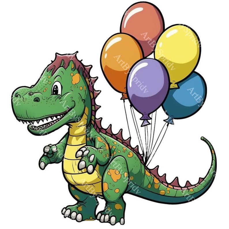 Birthday T-rex Dinosaur Clip Art Png File Digital Download - Etsy