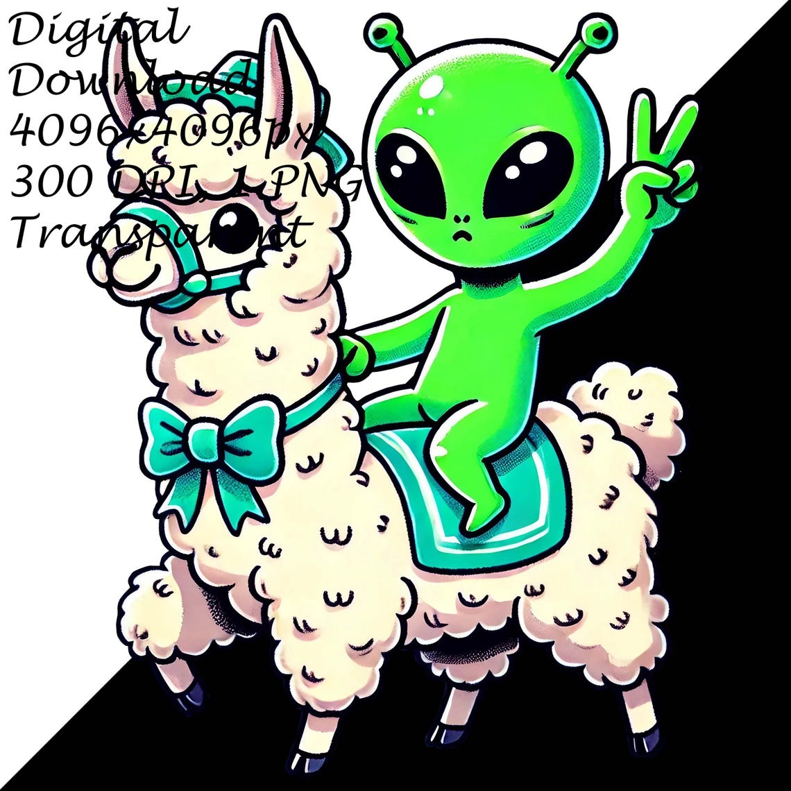 Alien Riding Llama PNG Clipart, Sci-fi Alien & Llama Illustration,fun ...