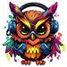 Cute DJ Owl With Headphone Transparent PNG Clipart,cool Kid/adult ...
