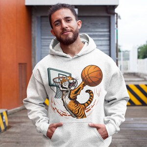 Fierce Tiger Dunking Basketball Clipart | Sports-themed Transparent PNG ...