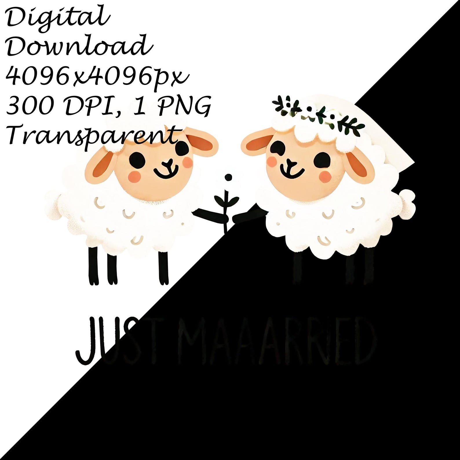 Just Married Sheep PNG Clipart, Cute Wedding Transparent Clip Art ...
