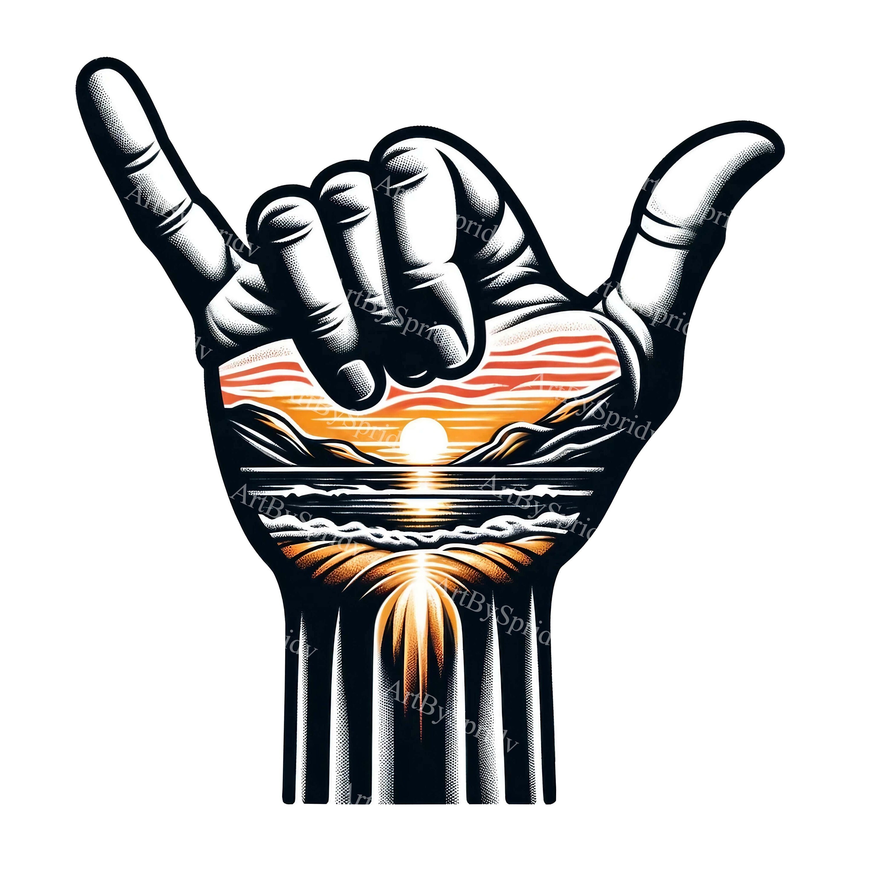 Imágenes Prediseñadas Del Signo Shaka Sticker De Señal De Shaká