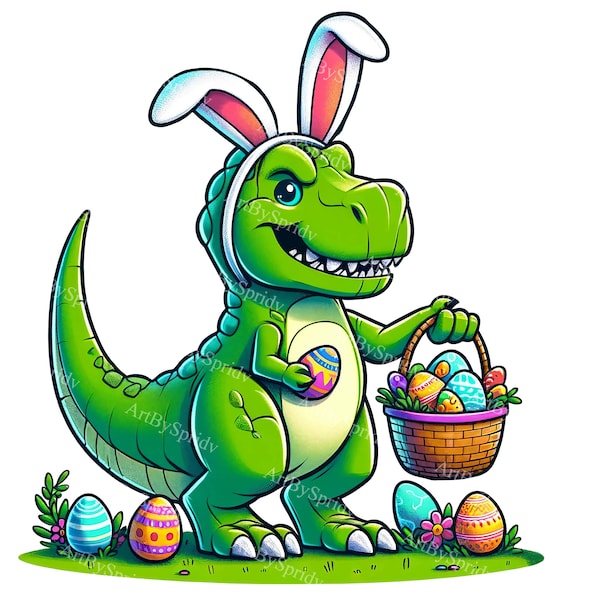 Dinosaur Easter Sketch Design - Etsy