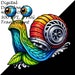 Turbocharged Snail Clipart, Digital Download, Vibrant Snail With Turbo ...