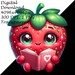 Adorable Strawberry Reading a Book Digital PNG Clipart - Perfect for ...