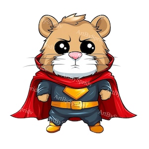 Superhero Hamster PNG Clipart for Kids DIY Crafts, Party Decor ...