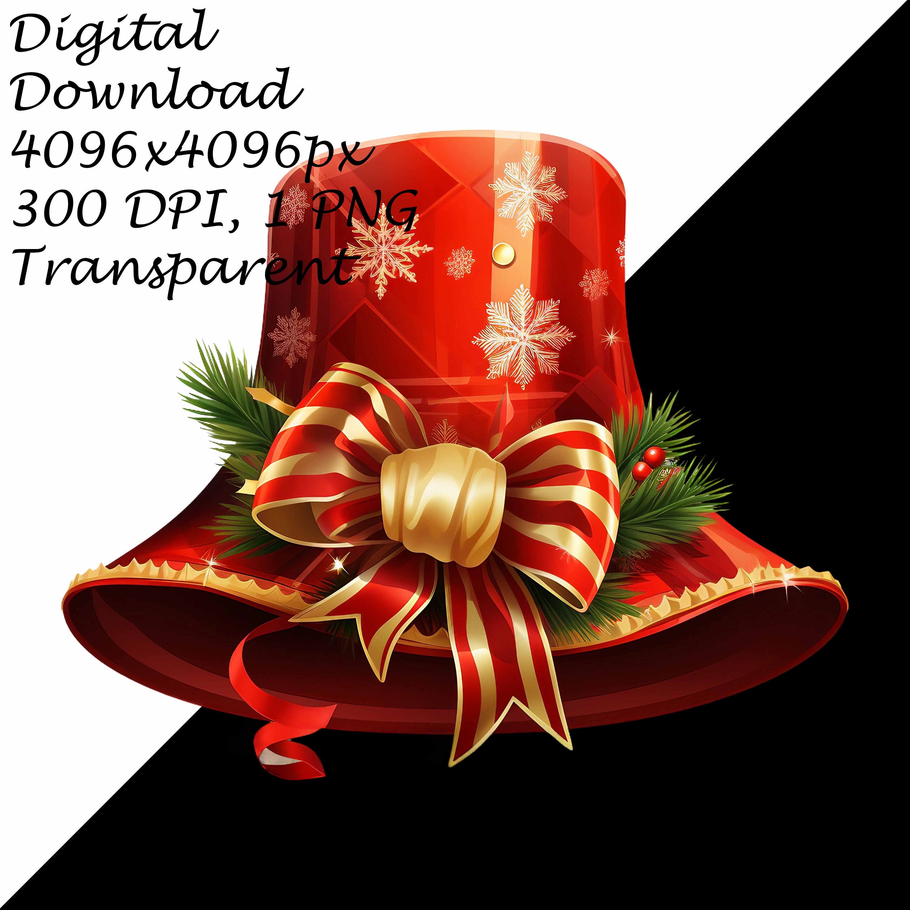 Christmas Santa Hat Clipart Bundle With Festive Holly,pinecones ...