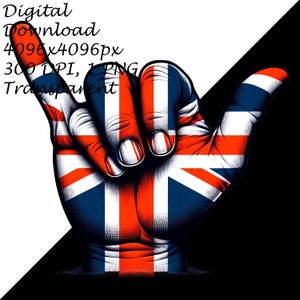 Union Jack 'I Love You' Hand Sign Clipart - British Pride Digital PNG ...