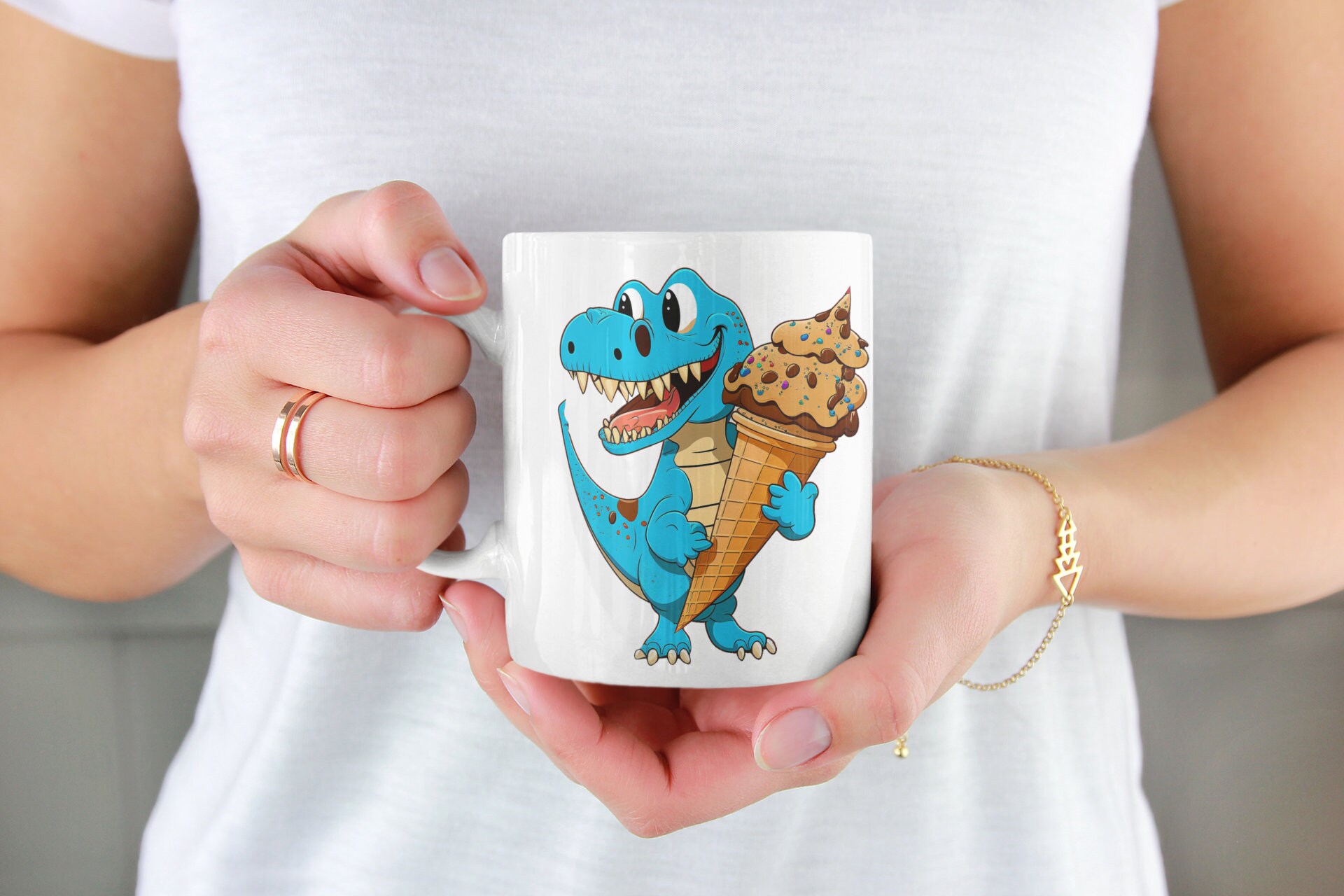 Cute Dinosaur With Ice Cream Clipart PNG, Funny Cartoon Dino Art, Ice ...