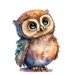 Watercolor Owl PNG Transparent Clipart Kids Cartoon Design,printable ...