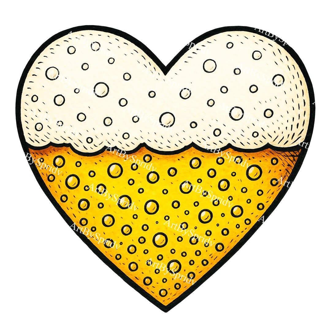 Funny Beer Heart PNG Sublimation Design for Men, Craft Beer Lover ...