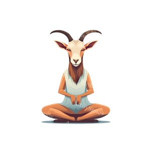 Yoga Meditating Goat Download Clipart, Farm Animal Clip Art, Relaxing ...