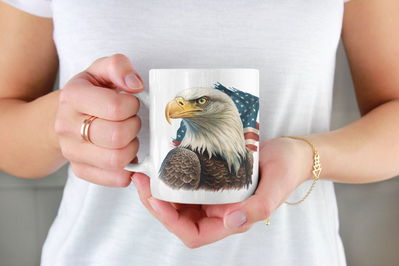 Patriotic Bald Eagle With American Flag PNG Clipart, USA Freedom Symbol ...