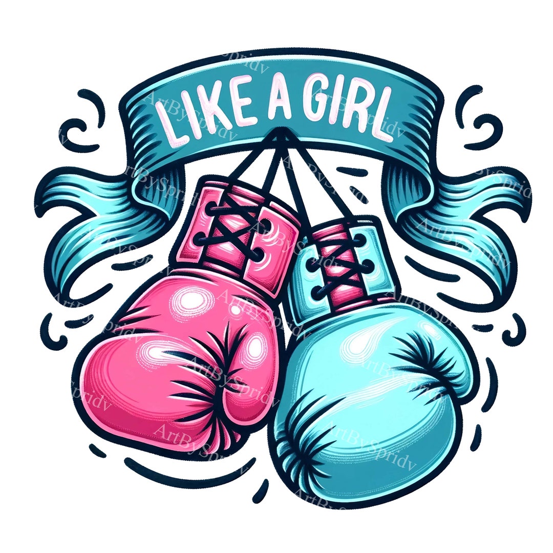 Pink & Blue Boxing Gloves Clipart | "fight Like a Girl" Digital ...