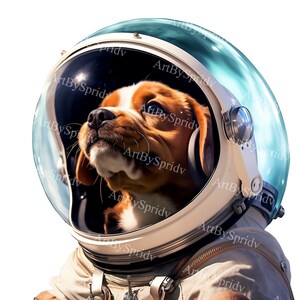 Realistic Space Dog PNG Clipart: Adorable Puppy Astronaut in Helmet ...