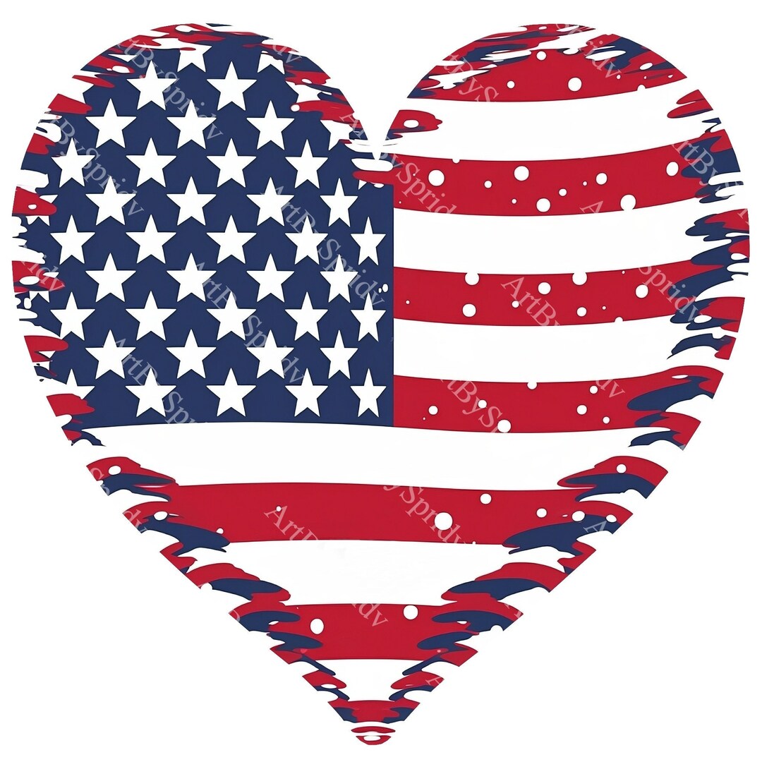 Patriotic Heart-shaped American Flag PNG Clipart - US Independence Day ...