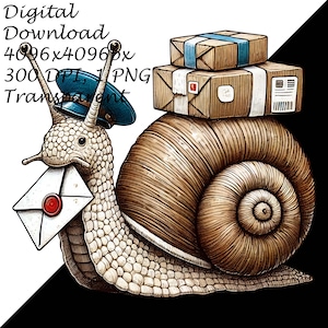Snail Mail Carrier Transparent PNG Clipart,hand-drawn Postman Snail ...