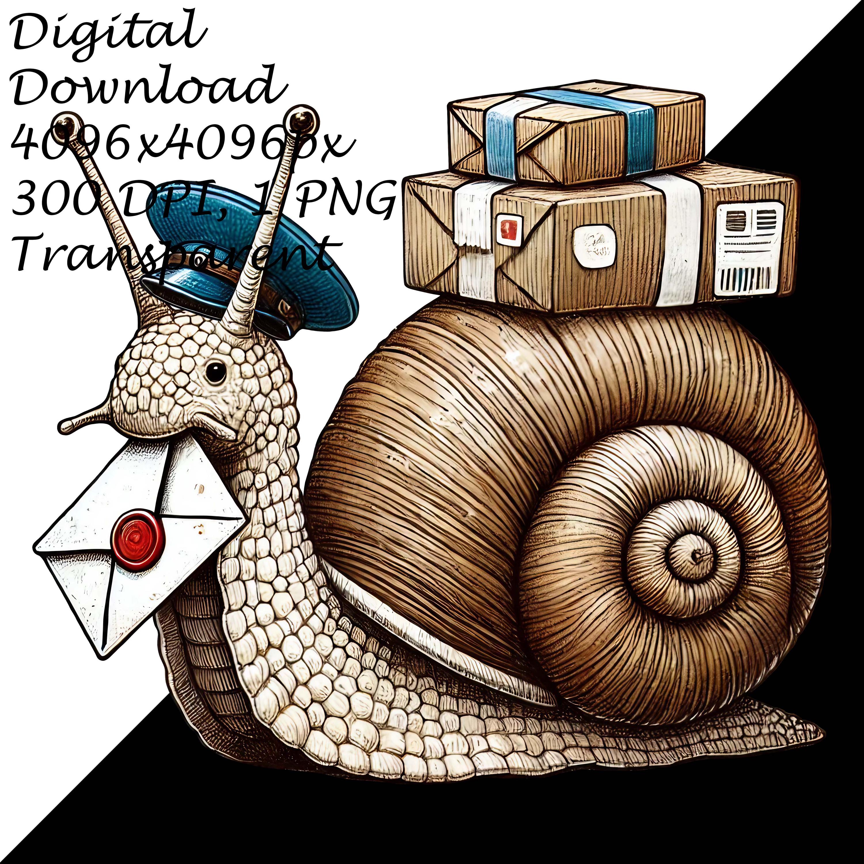 Snail Mail Carrier Transparent PNG Clipart,hand-drawn Postman Snail ...