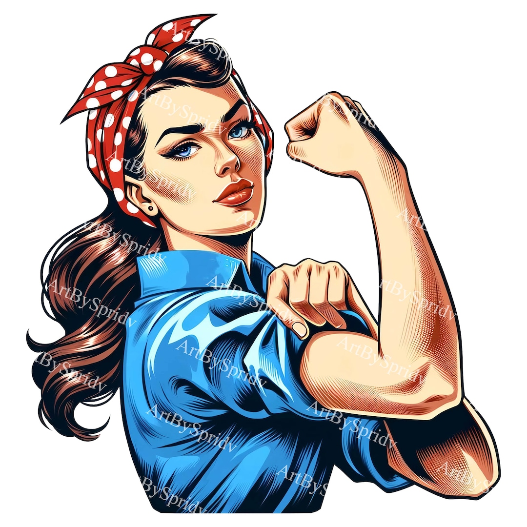 Empowered Woman Clipart - Retro Strong Female Png,we Can Do It Image ...