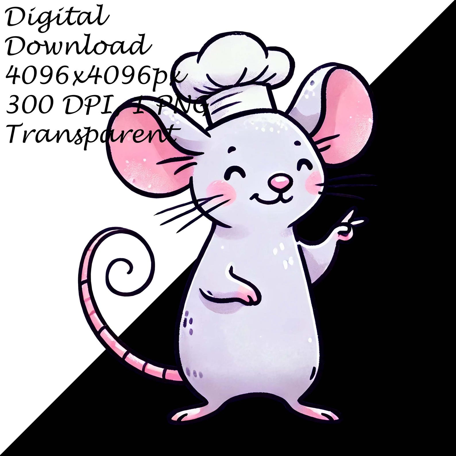Chef Mouse PNG Clipart, Cute Cartoon Cooking Rat With Chef Hat ...