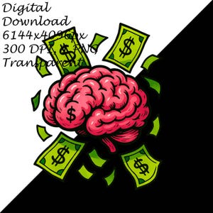 Money Brain PNG Clipart | Hustle Mindset Dollar Brain Design ...