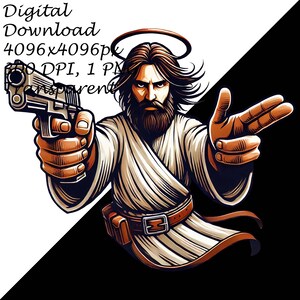 Divine Justice PNG Clipart, Jesus Comic Character With Gun, Godlike ...