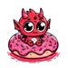 Charming Cartoon Daemon Clipart: Cheeky Doughnut-loving Devil Png,fun ...