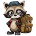 Raccoon With A Backpack PNG Clipart, Transparent Animal Lover Print ...