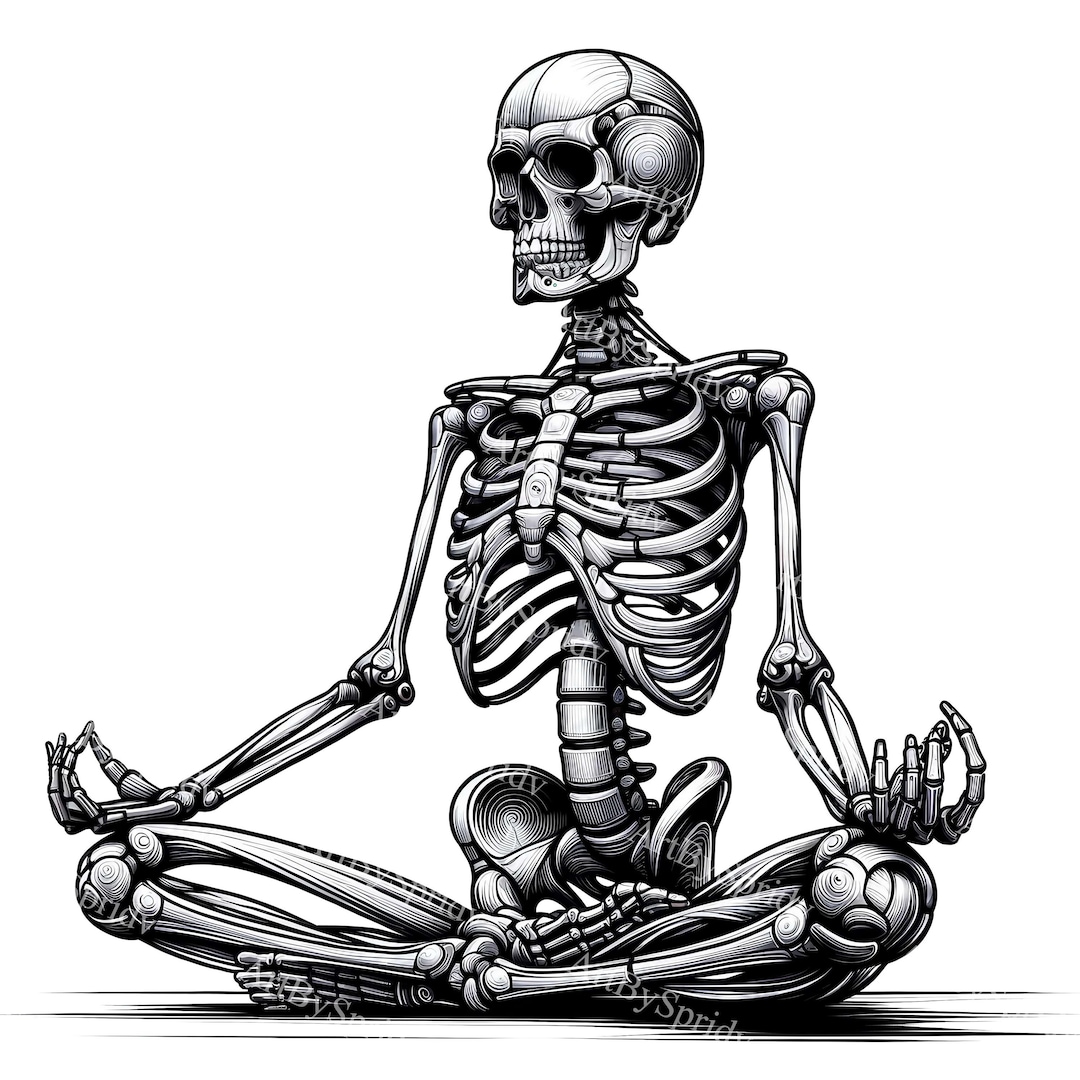 Skeleton Sitting Cross-legged Clipart - Transparent PNG, Digital ...