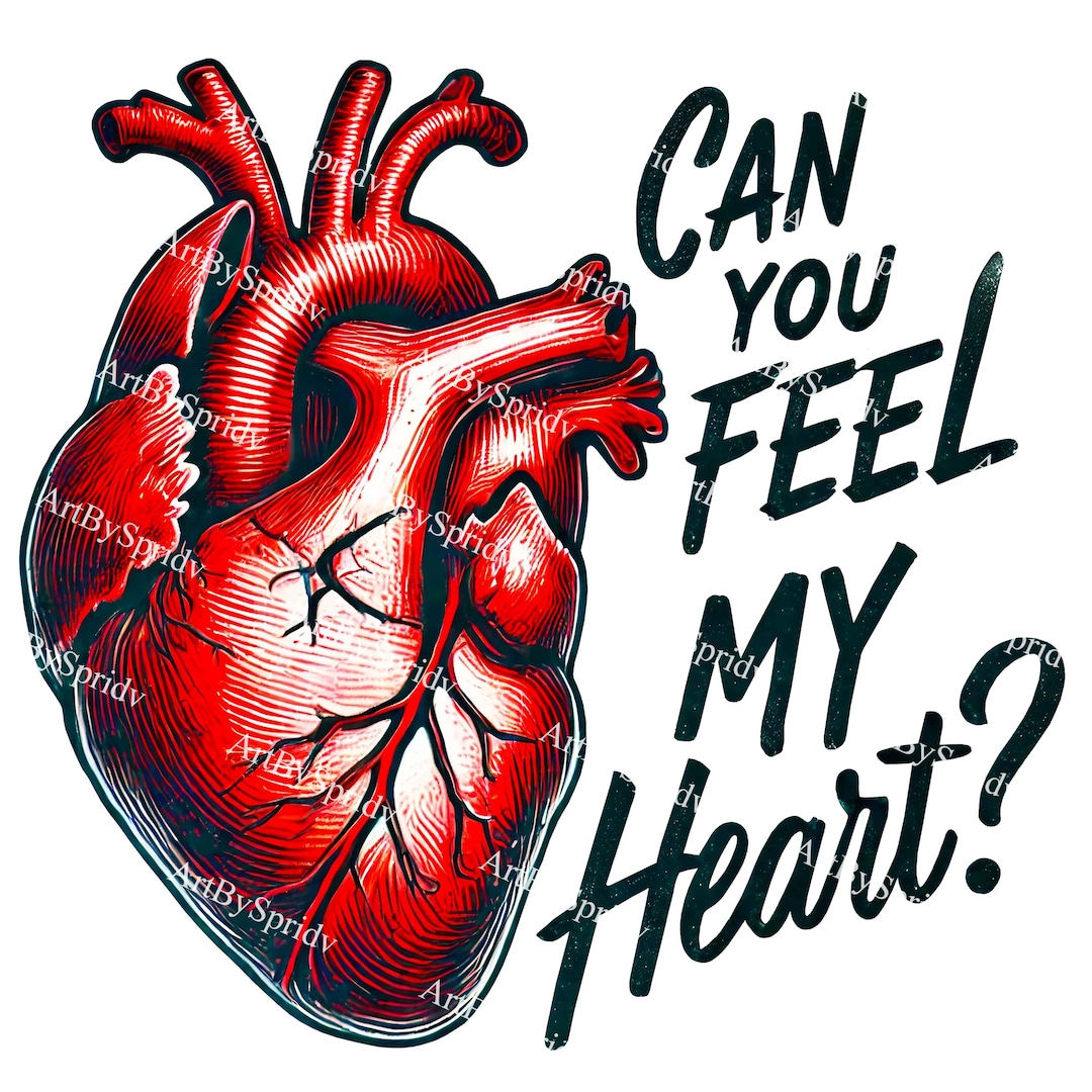 Can You Feel My Heart Anatomical Heart Clipart | Romantic Quote ...