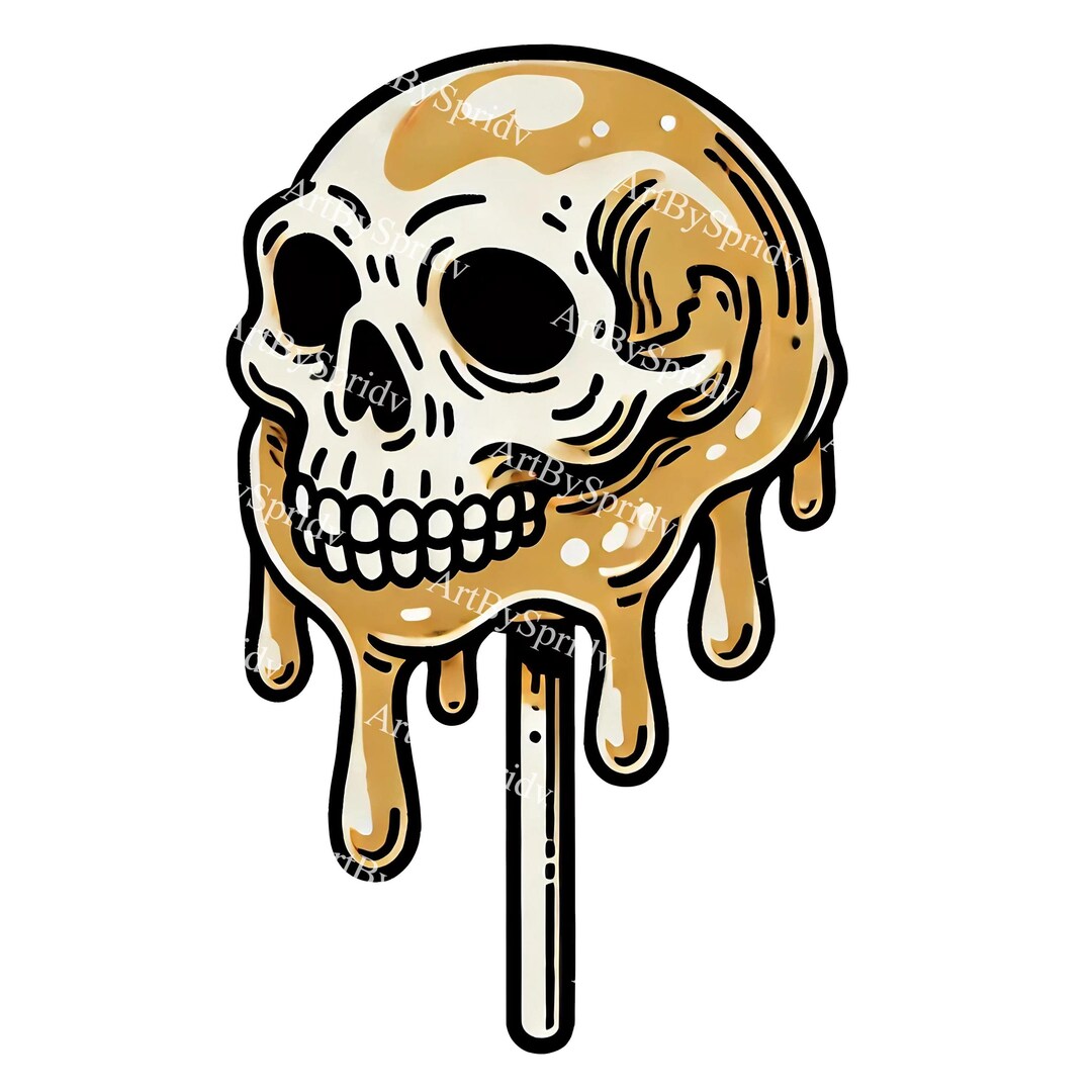 Melting Skull Lollipop PNG Clipart,dripping Caramel Skeleton,creepy ...