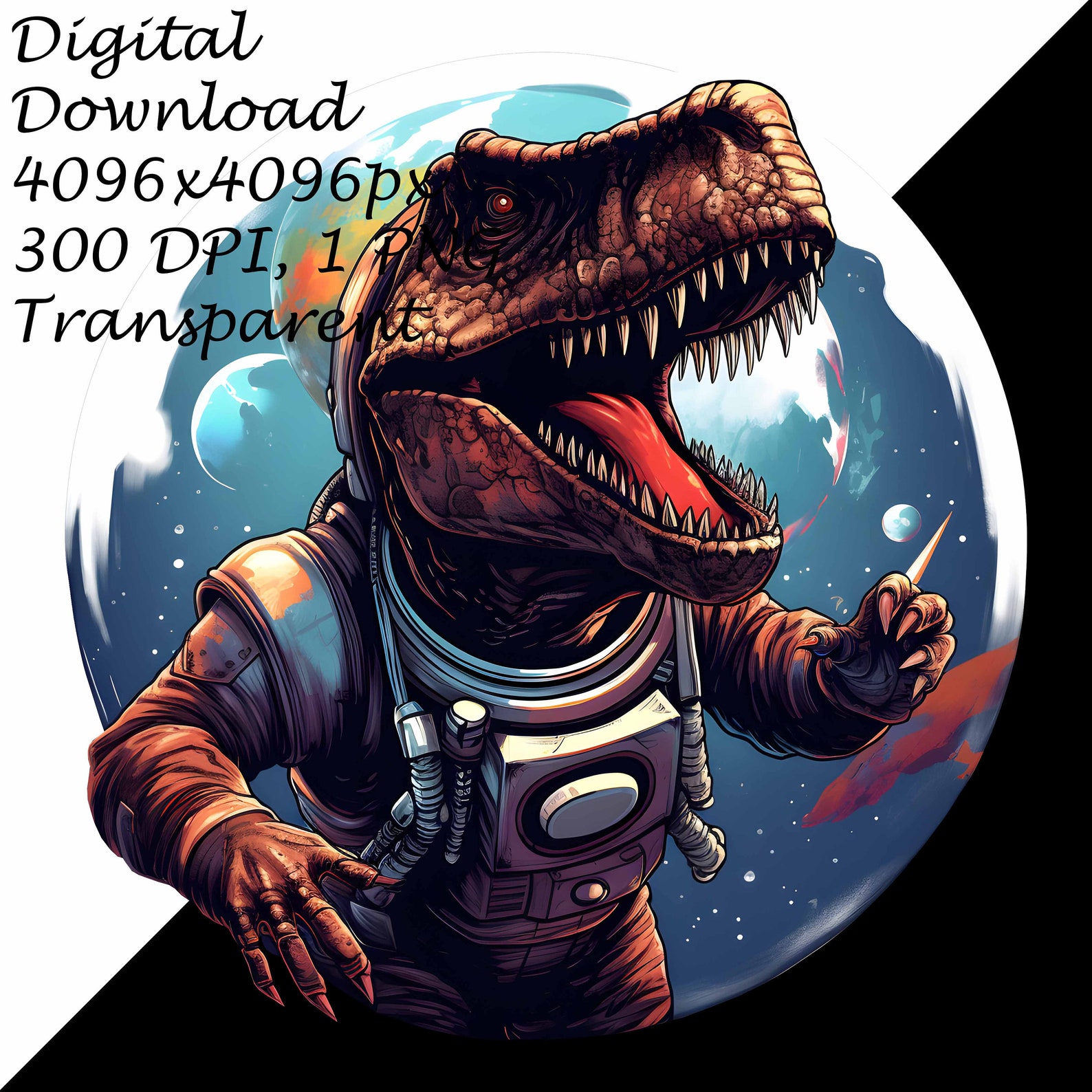 Epic T-rex in Space Suit PNG Clipart, Dinosaur Astronaut Tee, Mug ...