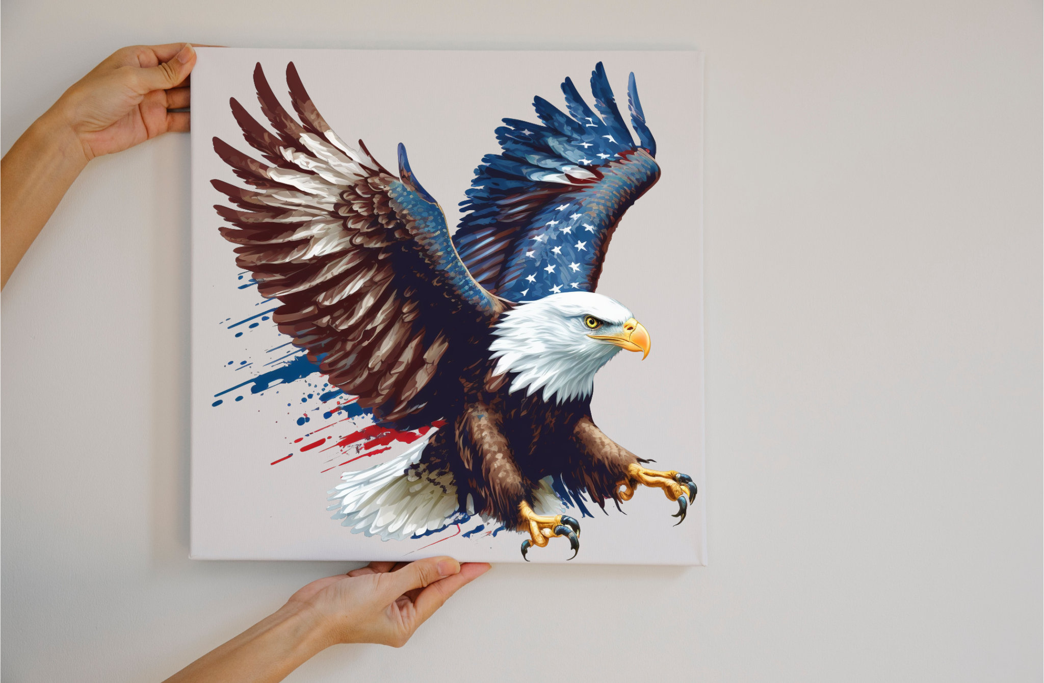 4 Pack 4th of July USA Patriotic Eagle Flag PNG, Transparent Clipart ...