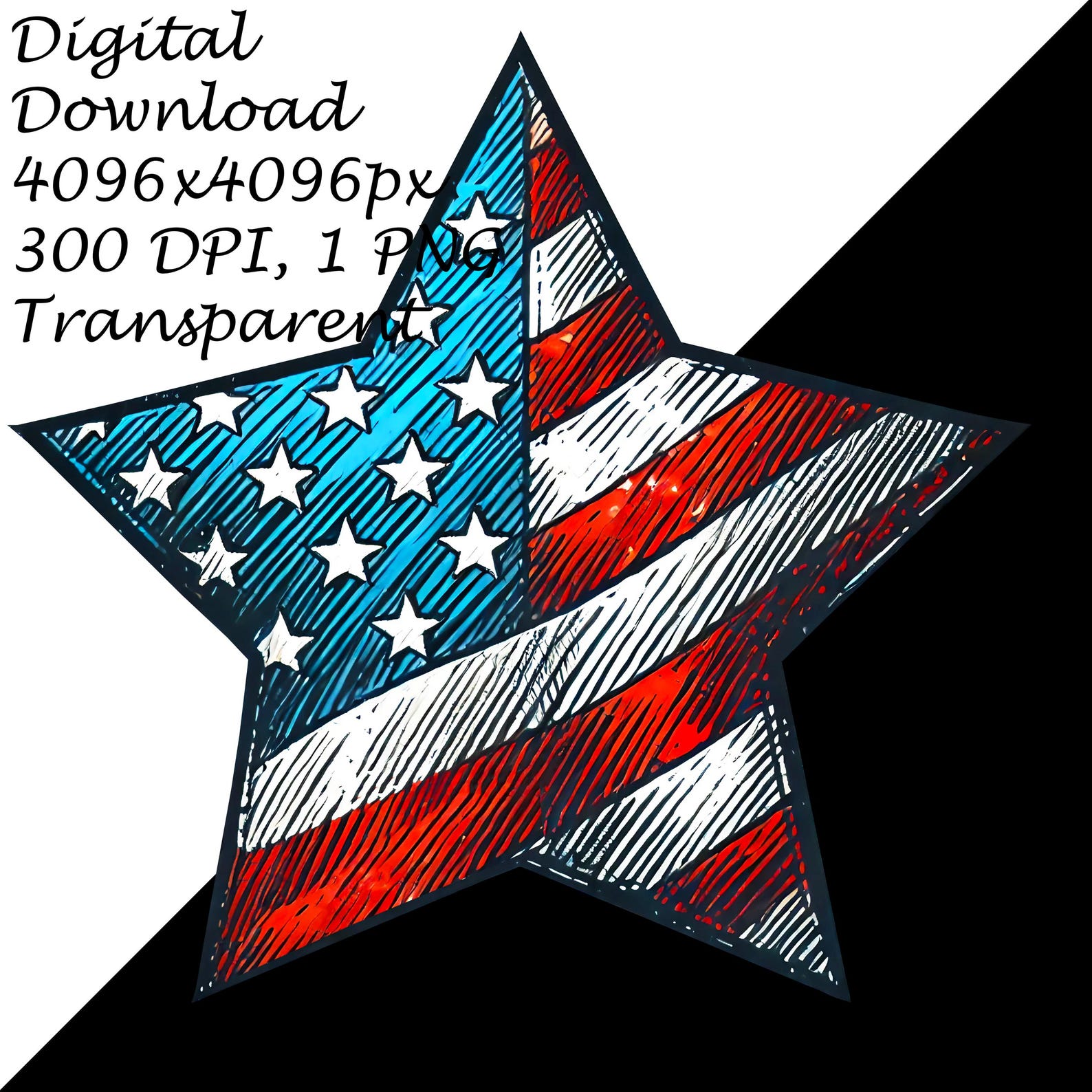 American Flag Star Clipart, Patriotic Transparent PNG, USA Independence ...