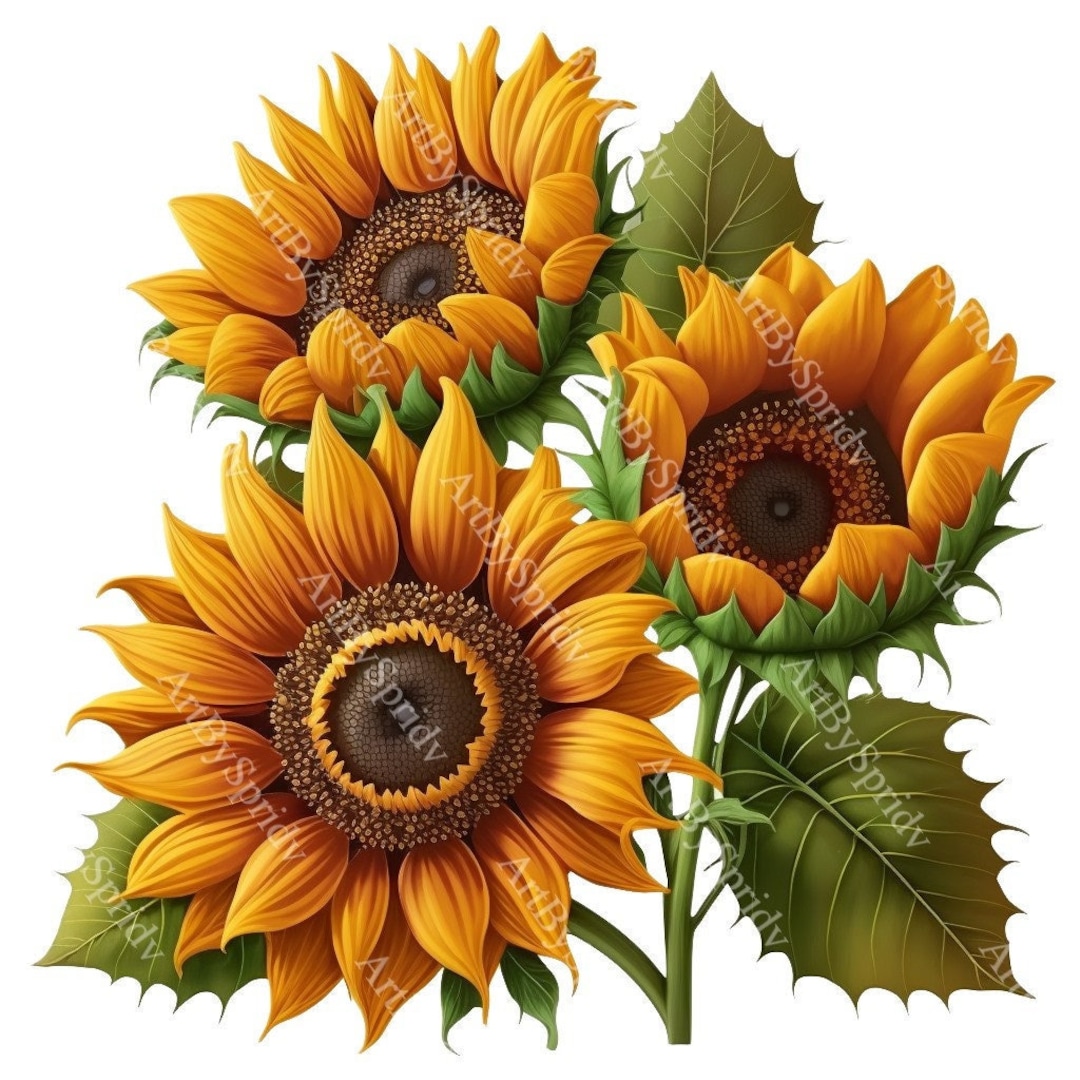 Sunflower PNG Transparent Clipartplants Art Designprintable - Etsy