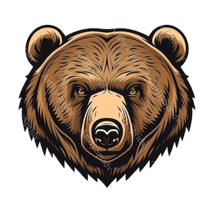 Majestic Grizzly Bear Clipart - Detailed Bear Illustration PNG, Perfect ...