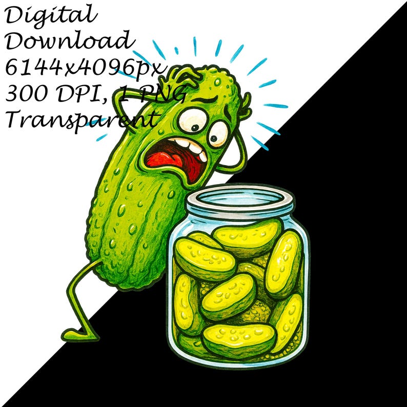 Screaming Pickle and Jar PNG Clipart - Funny Cucumber Cartoon ...
