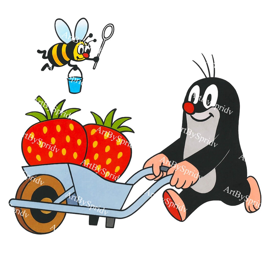 Cute Mole With Wheelbarrow of Strawberries PNG Clipart - Harvest Mole ...