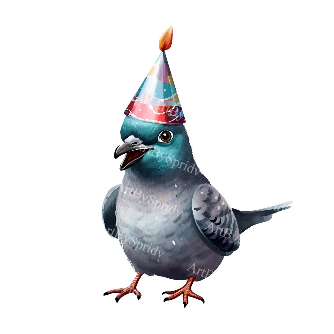 Pigeon With Party Hat PNG Clipart, Fun Digital Download, Perfect for ...