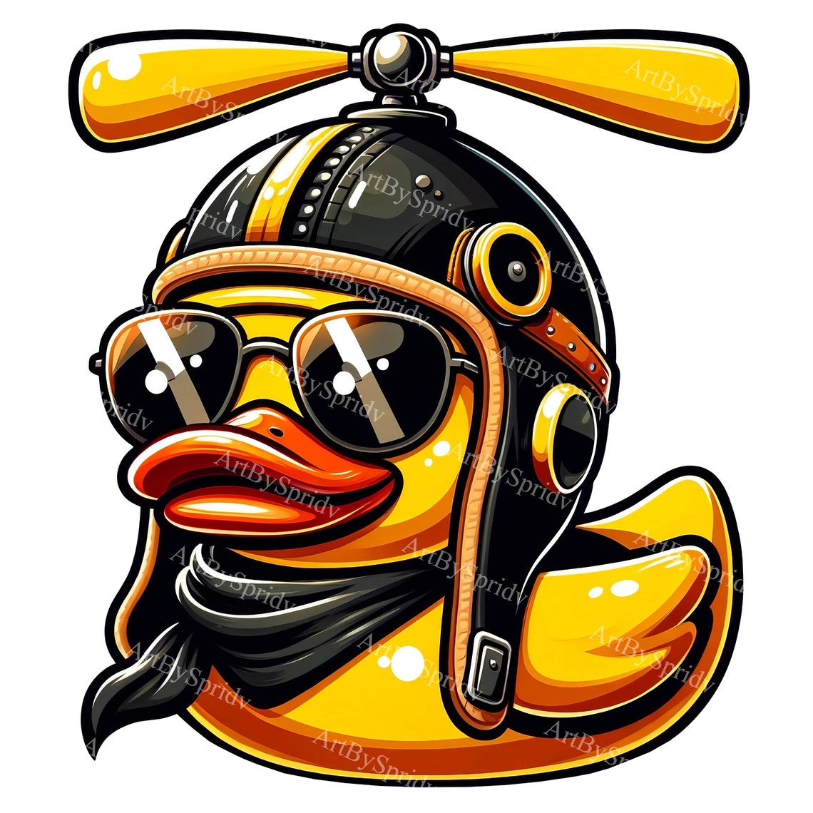 Rubber Duck Pilot Clipart - Sunglasses & Helmet With Propeller, Digital ...