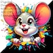 Cartoon Mouse 3D Wall Break PNG, Realistic Clipart for T-shirt, Mug ...