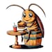 Whimsical Cockroach With Burger Cartoon Clipart: Printable PNG for ...