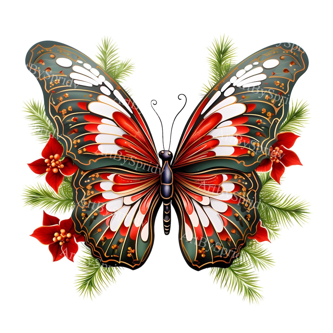 Christmas Butterfly With Tree Transparent PNG Clipart, Kids/adults ...
