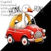 Whimsical Goose Driving Toy Car Clipart,honk Honk Funny Animal ...