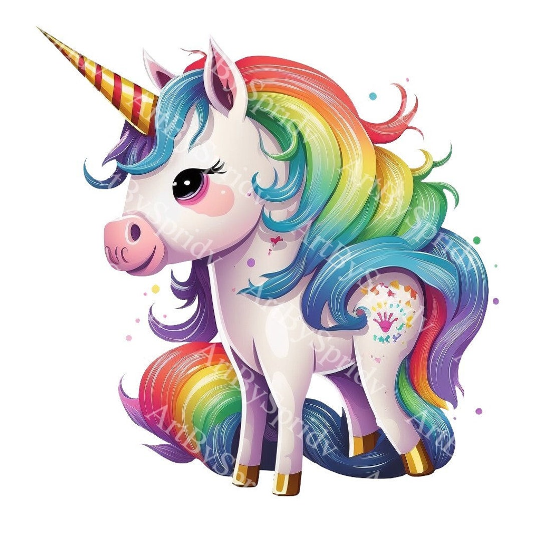 Magical Rainbow Unicorn Clipart, Transparent PNG for Kids' Party Decor ...