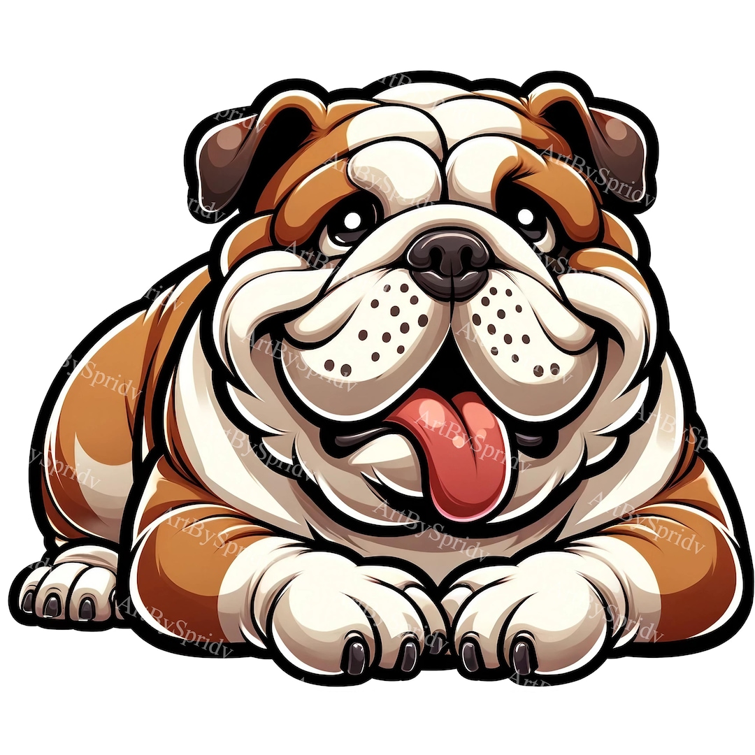 Adorable Bulldog Clipart - Cute Canine PNG, Perfect for DTG T-shirt ...